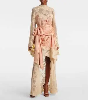 Zimmermann Hypnotic Silk Satin And Lace Gown