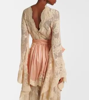 Zimmermann Hypnotic Silk Satin And Lace Gown