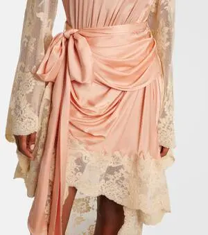 Zimmermann Hypnotic Silk Satin And Lace Gown
