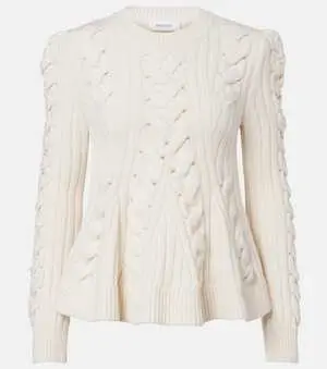 Alexander McQueen Cable-knit Wool And Cashmere Sweater - White