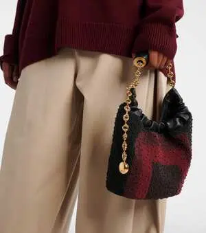 Loewe Squeeze Mini Beaded Leather Tote Bag