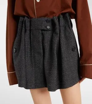 Prada Herringbone Virgin Wool Miniskirt