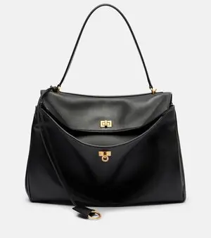 Balenciaga Rodeo Leather Shoulder Bag - Black