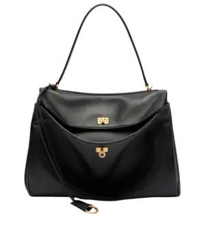 Balenciaga Rodeo Leather Shoulder Bag - Black