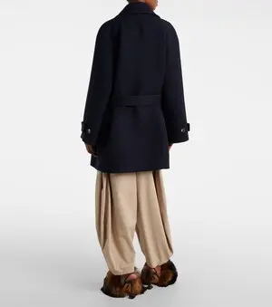 Loewe Belted Double-breasted Wool Coat