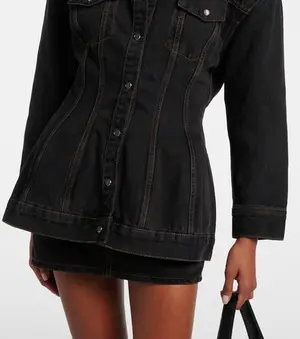 Wardrobe.NYC Contour Denim Jacket - Black