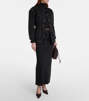 Wardrobe.NYC Contour Denim Jacket - Black