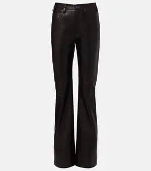NILI LOTAN Leather Bootcut Pants