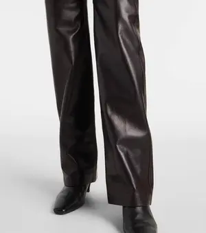 NILI LOTAN Leather Bootcut Pants