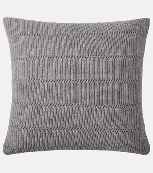 Brunello Cucinelli Cashmere And Wool-blend Cushion - Grey
