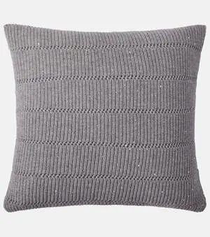 Brunello Cucinelli Cashmere And Wool-blend Cushion - Grey