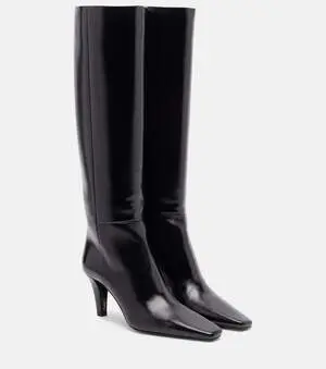 Saint Laurent Jill 75 Leather Knee-high Boots - Black