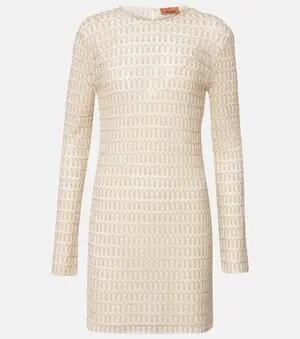 Missoni Metallic Striped Mini Dress - Beige