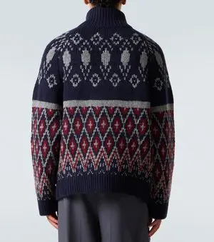 Loewe Wool Jacquard Zip-up Sweater