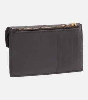 Saint Laurent Cassandre Matelassé Leather Card Case - Grey
