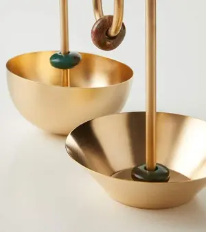 NATALIA CRIADO Set Of 2 Embellished -plated Bowls