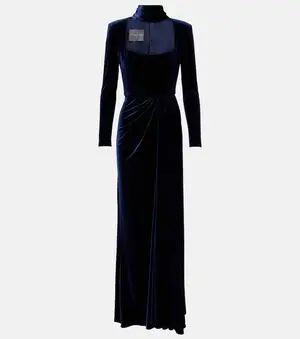 Monique Lhuillier Belted Velvet Gown