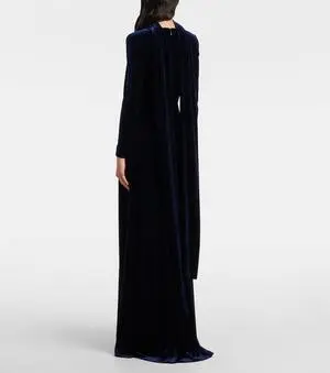 Monique Lhuillier Belted Velvet Gown