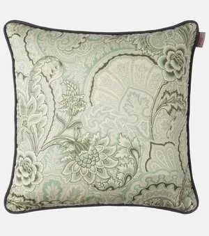 Etro Bloom Floral Cotton Cushion - Green