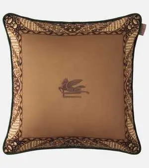Etro Boyd Paisley Cotton Cushion - Brown