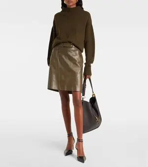 TOM FORD Ruby + Black Snakeskin Effect Leather Pointed Toe Pumps With Buckle-fastening Ankle Strap - Brown