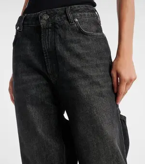 JEAN PAUL GAULTIER Cutout Mid-rise Wide-leg Jeans