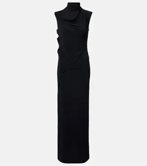 JEAN PAUL GAULTIER Draped Jersey Maxi Dress - Black