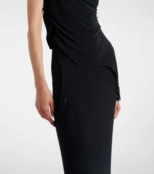 JEAN PAUL GAULTIER Draped Jersey Maxi Dress - Black