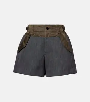 Sacai Paneled Striped Shorts