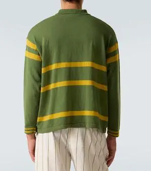 BODE Striped Virgin Wool Polo Sweater - Green