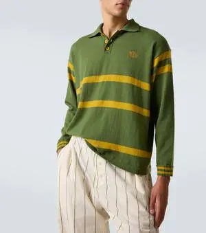 BODE Striped Virgin Wool Polo Sweater - Green