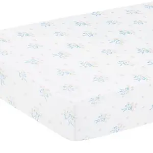 LITTLE ENGLISH Pima Crib Sheet Blue Bow Bouquet