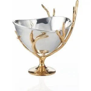 LUNARES Manzanita High Pedestal Bowl - Gold