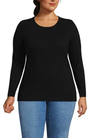 LANDS' END LANDS' END Long Sleeve Micro Rib T-shirt