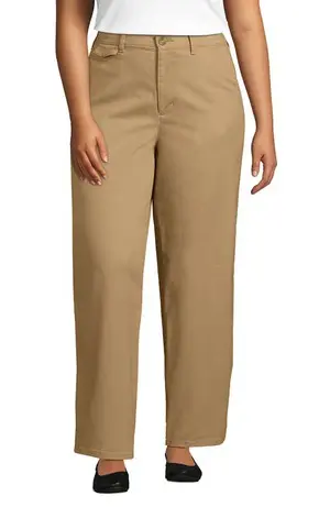LANDS' END Chino High-Rise Straight-Leg Trousers