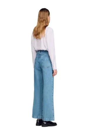 Sandro Wide-leg High-rise Jeans - Blue Jean