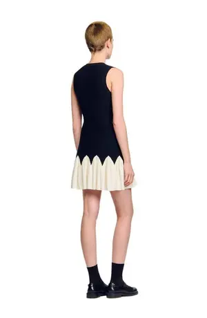Sandro Two-tone Knit Mini Dress