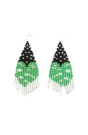 FOSTERIE Monstera Dangle Earrings - White