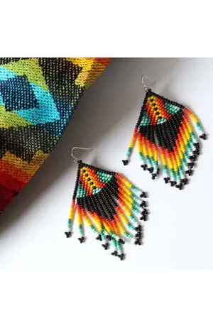 FOSTERIE Embera Dangle Earrings - Flame