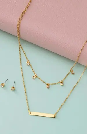 FOSTERIE Layered Gem Necklace