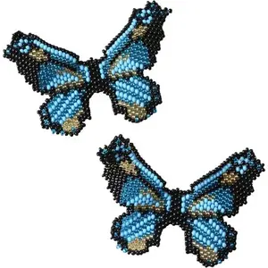 FOSTERIE Butterfly Embera Earrings - Blue