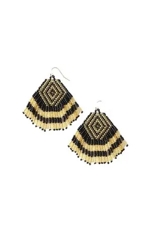 FOSTERIE Beaded Dangle Earrings - Gold