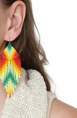 FOSTERIE Beaded Dangle Earrings