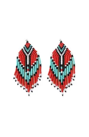 FOSTERIE Toma Embera Beaded Dangle Earrings - Multi