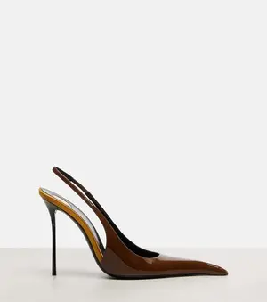 Saint Laurent Amalia 110 Patent Leather Slingback Pumps
