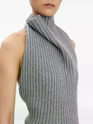 Victoria Beckham Ribbed Halter Neck Top