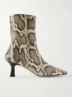 AeydĒ Elina Snake-effect Leather Ankle Boots