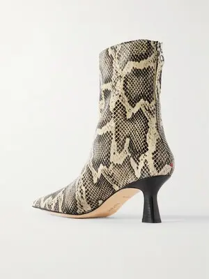 AeydĒ Elina Snake-effect Leather Ankle Boots