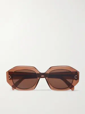 Celine Hexagon-frame Sunglasses - Brown