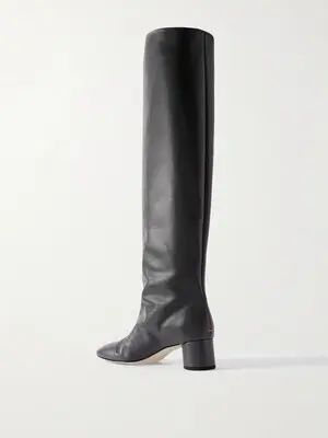 AeydĒ Willa Leather Over-the-knee Boots - Gray